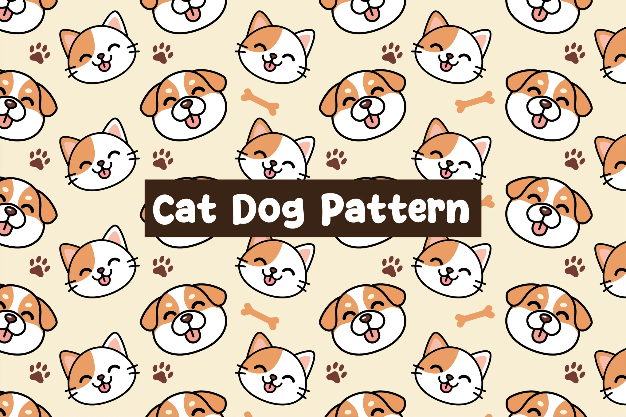 PS样式-3款卡通图案（兔子，猫，小羊）叠加PAT素材-MGJT资源