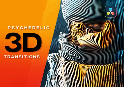 达芬奇预设-12种未来主义幻觉位移闪光 3D 过渡效果-MGJT资源